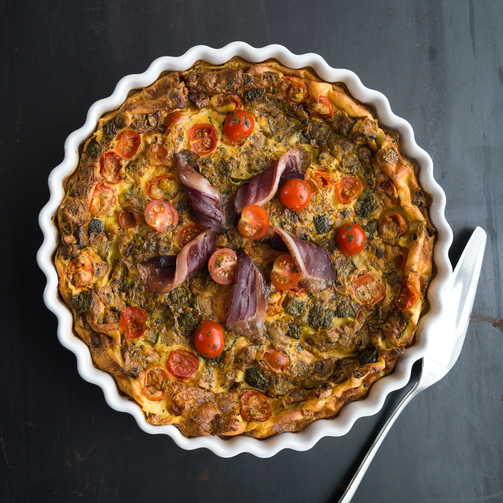 Recette Vegetable and Smoked Duck Clafoutis - Sublim'